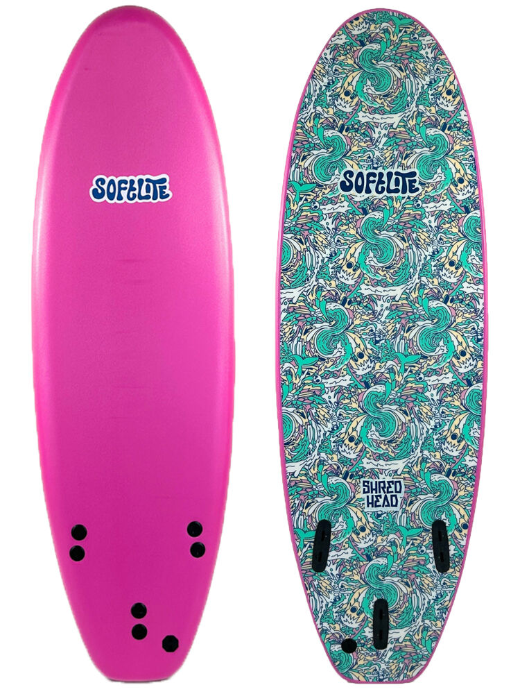 SOFTLITE SURFBOARDS Shred Head Thruster Foamie. (6'0 X 21 1/4" X 3") @ 45L
